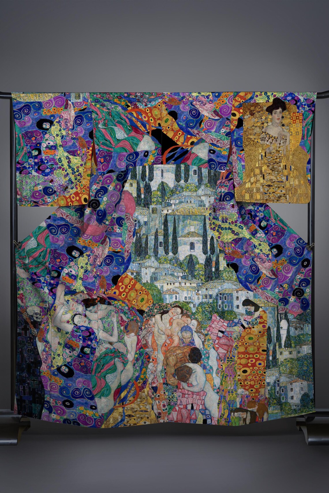 Kimono "with Various Artworks of Klimt“ Polyester Kimono / Cotton ...