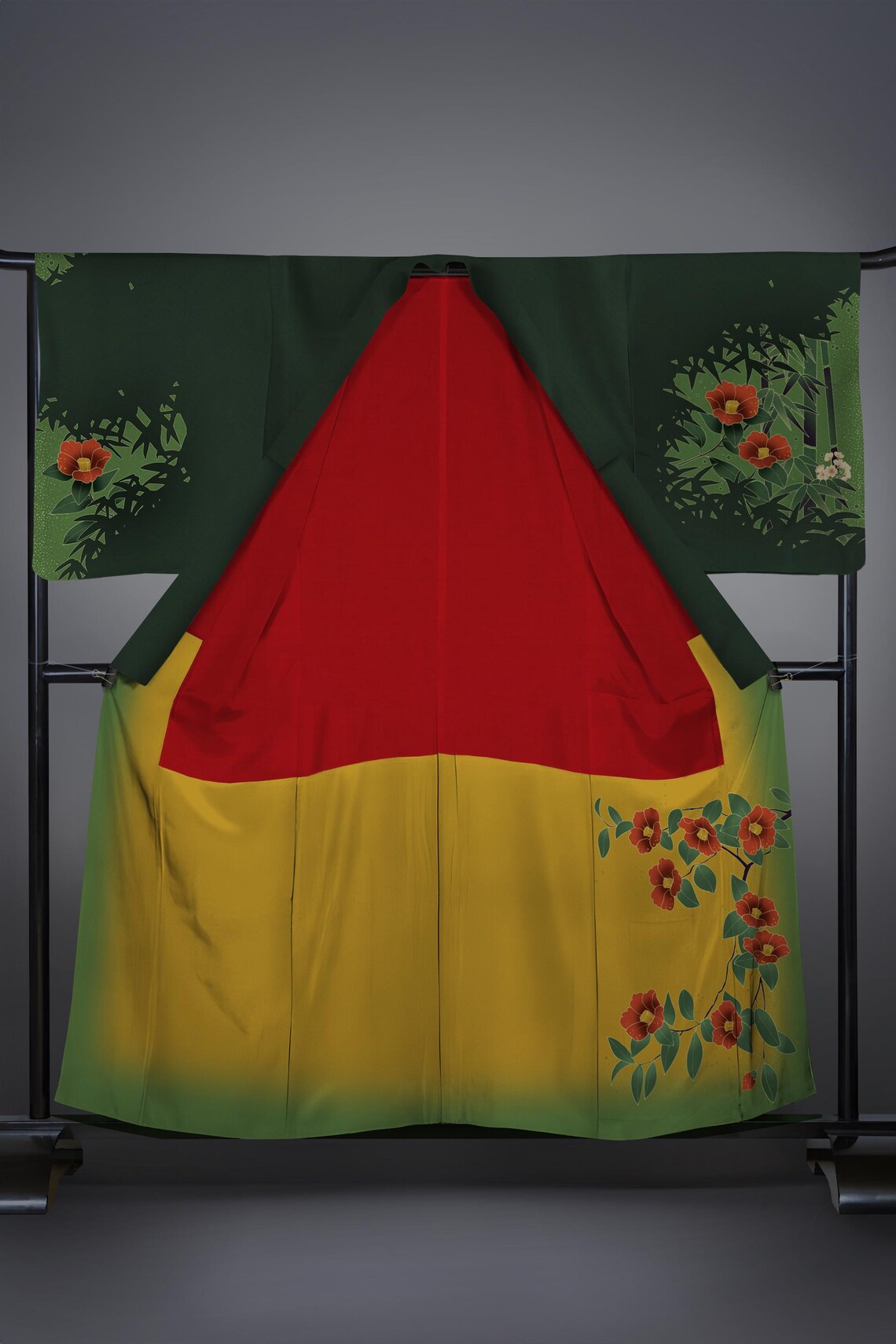 Kimono "noh Tsubaki” Polyester Kimono / Cotton Yukata / Plus Size ...