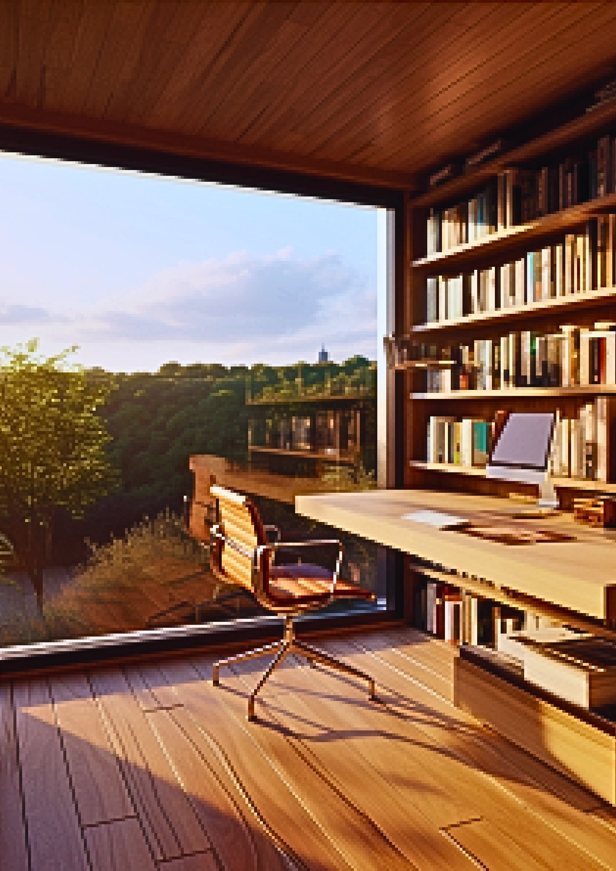 Realistic Home Office With Wooden Detail - Etsy