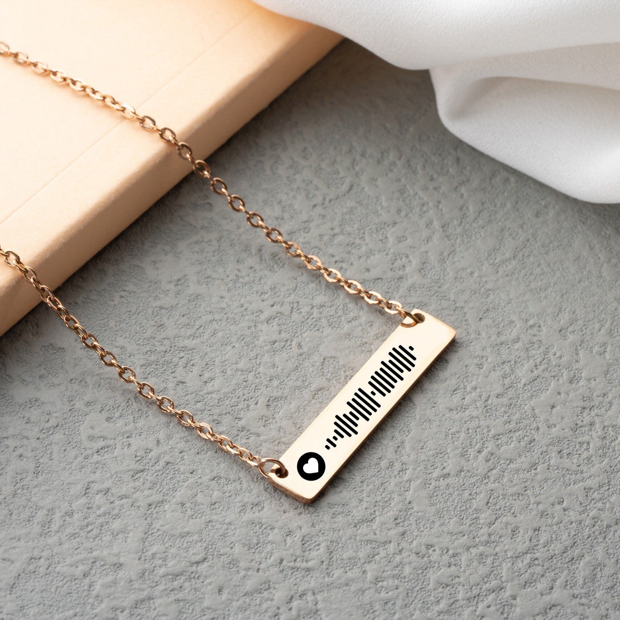 Song Code Necklace, Custom Scannable Music Code Necklace, Song Necklace ...