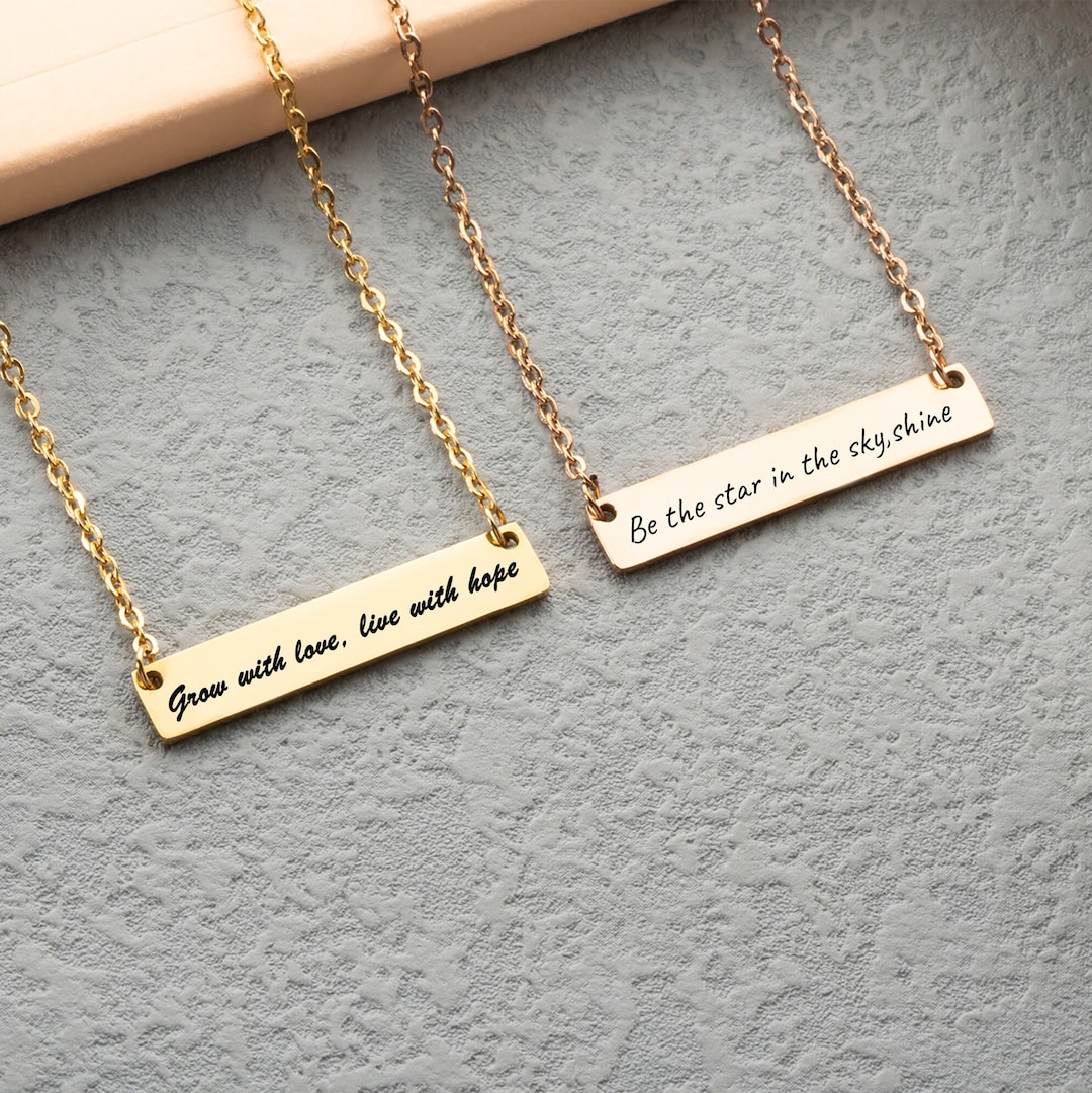 Personalized Message Necklace, Personalized Quotes Necklace, Custom ...