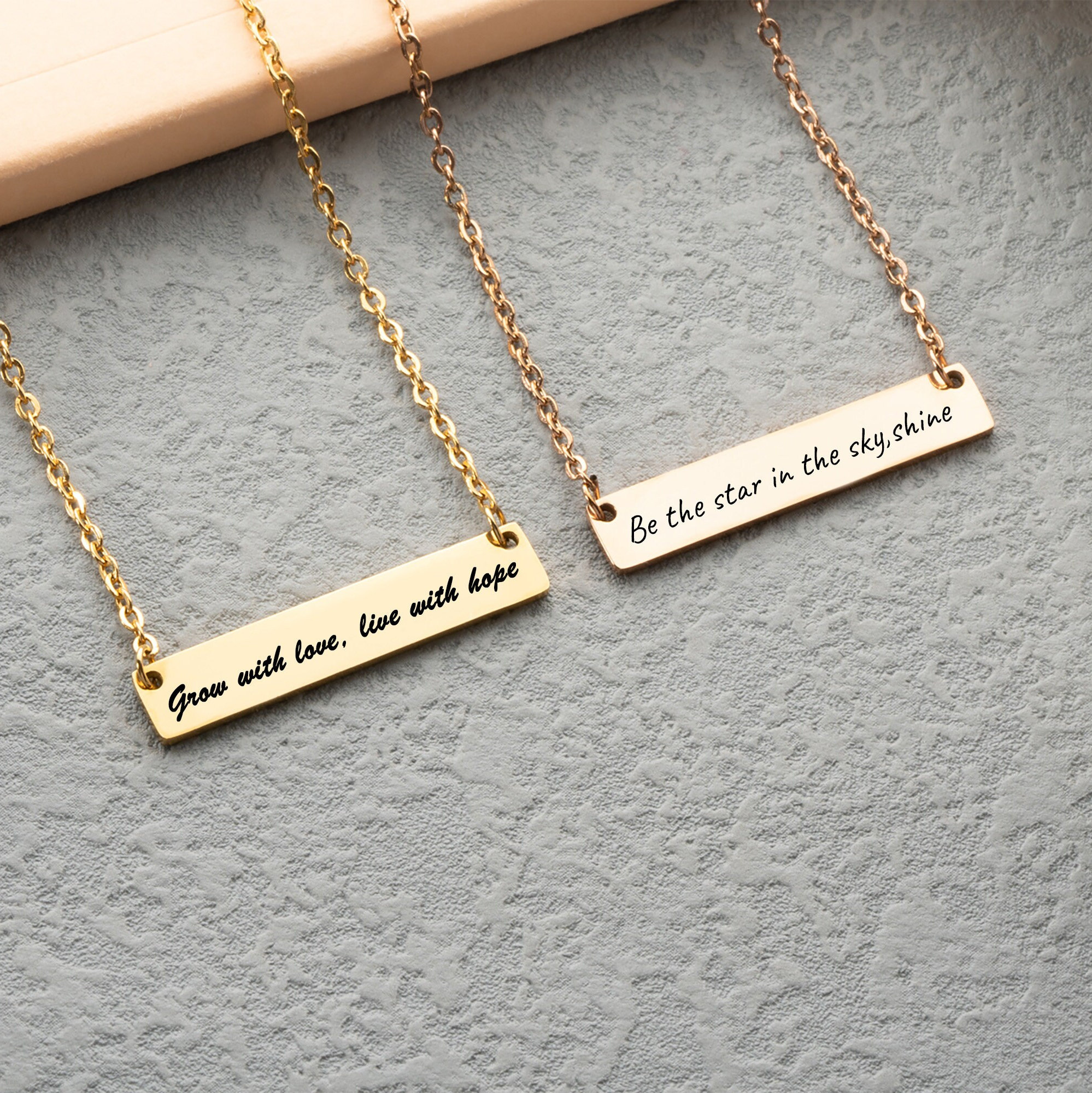 Personalized Message Necklace, Personalized Quotes Necklace, Custom ...