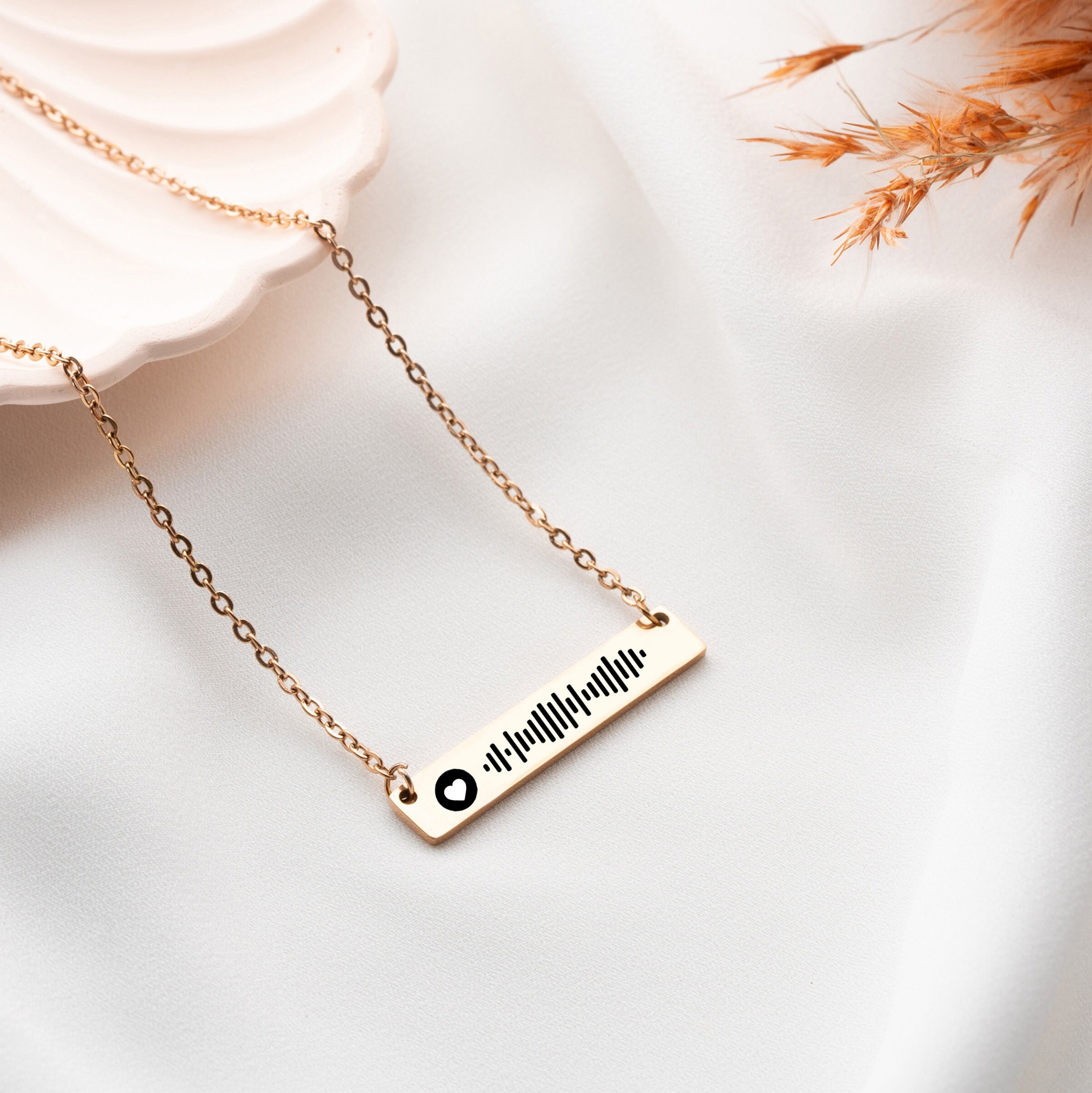 Song Code Necklace, Custom Scannable Music Code Necklace, Song Necklace ...