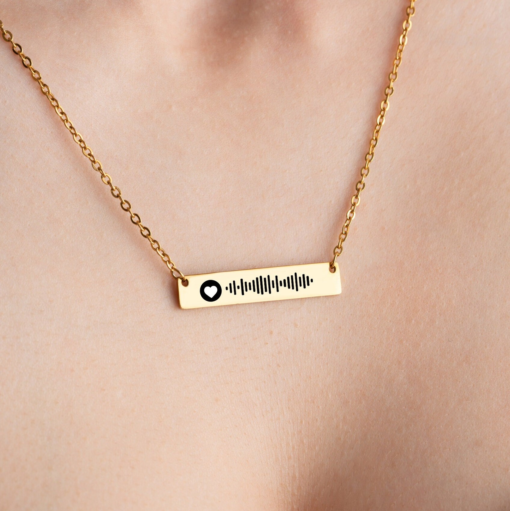 Song Code Necklace, Custom Scannable Music Code Necklace, Song Necklace ...