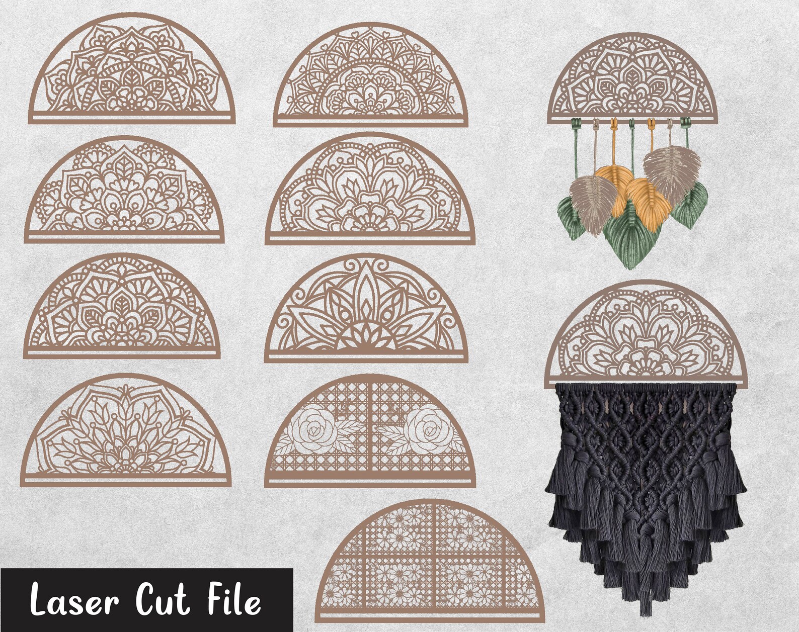 Hanger Macrame Svg, Round macrame Svg bundle, Sign Blanks, Macrame ...