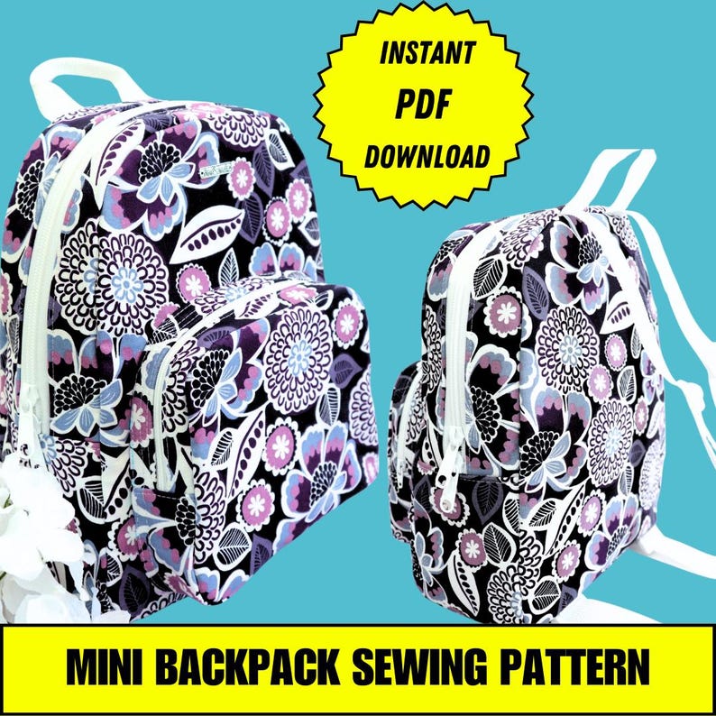 Beginner Simple Cute Kids Mini Backpack Sewing Pattern, Toddler Rucksack Pattern, DIY, Girls ...