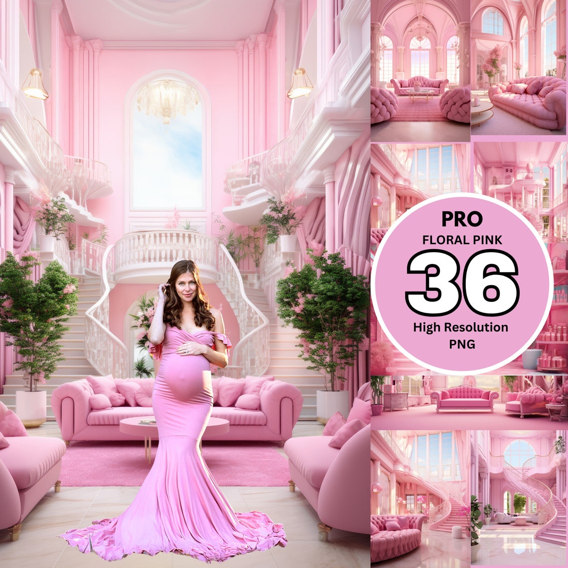 36 Pink House High Resolution Portrait Overlay, Barbie, Maternity ...