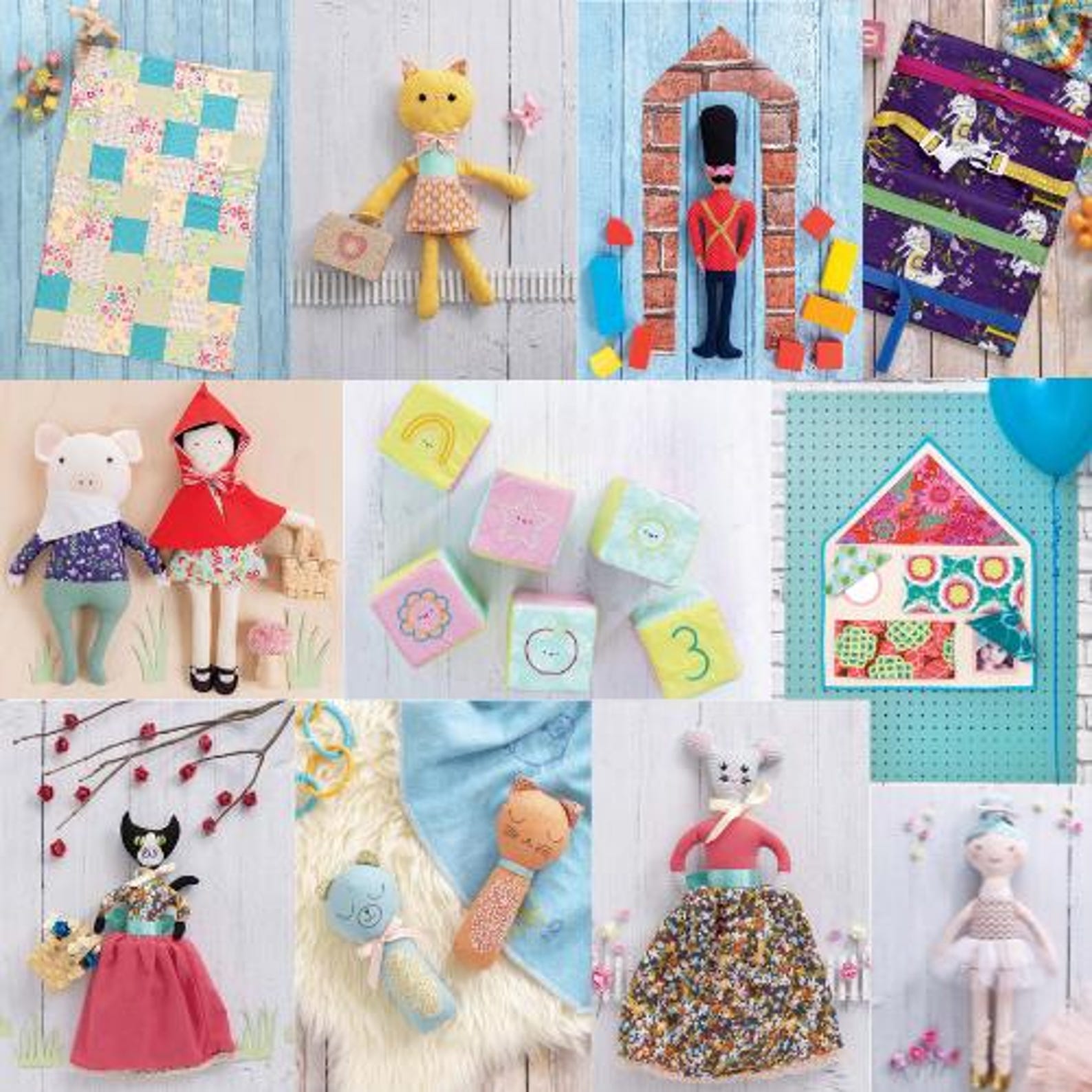 50+ Soft Toy Sewing Patterns | Easy Patchwork DIY Gifts (PDF Pattern ...