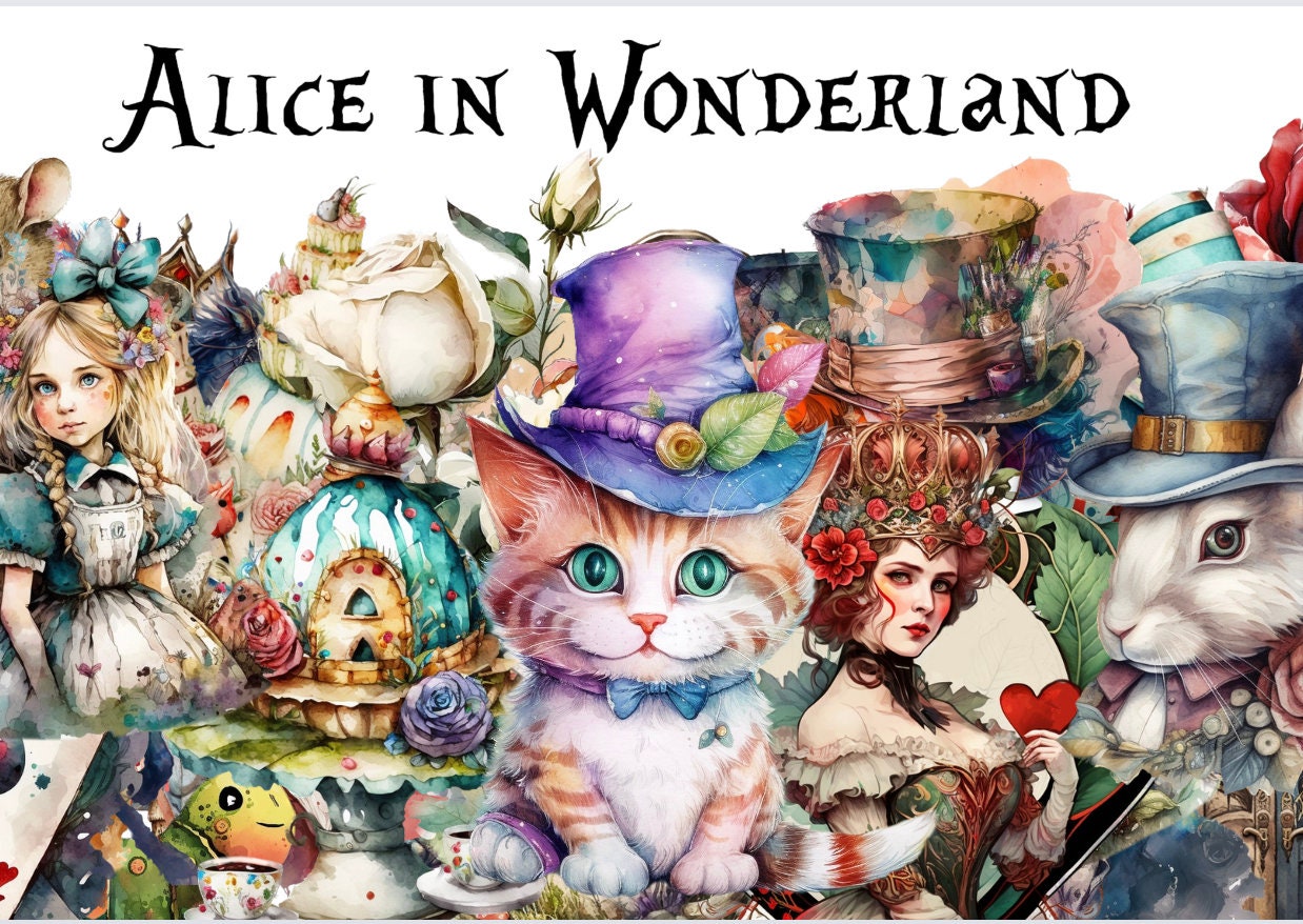 48 Watercolour Alice in Wonderland Overlay, Photoshop Overlay, PS ...