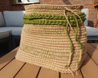 Large Knitted Basket of Jgut Большая вязаная корзина из джгута - Etsy