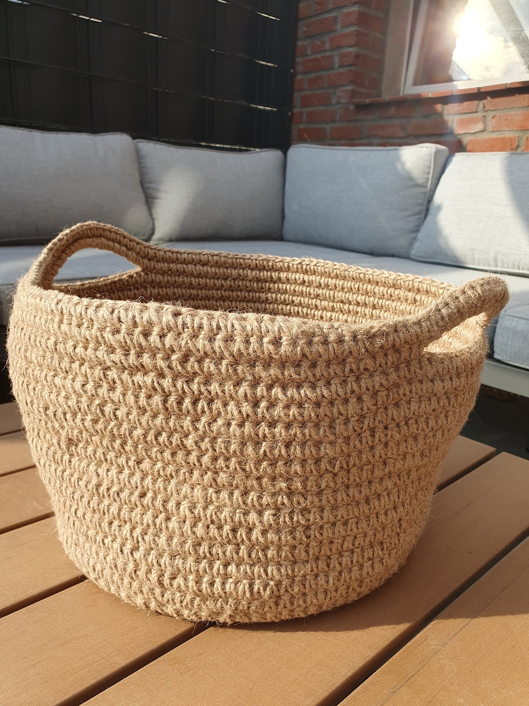 Large Knitted Basket of Jgut! (Большая вязаная корзина из джгута!) - Etsy