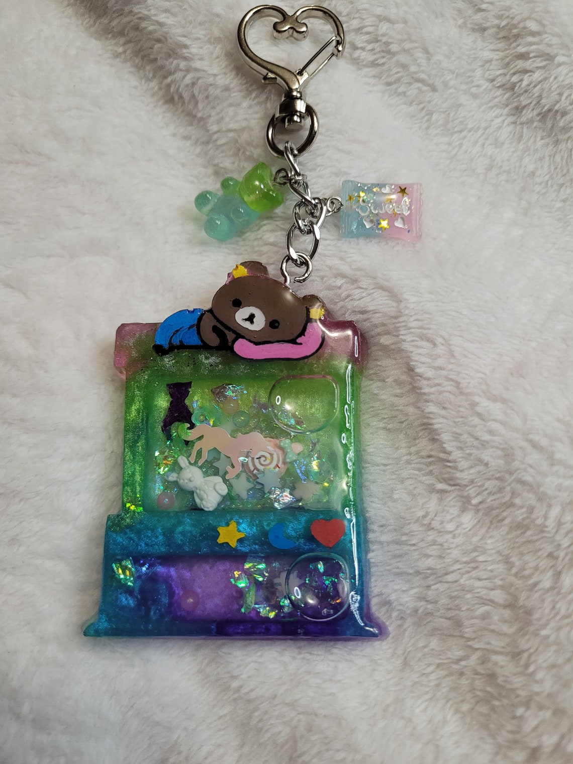 Adorable Rilakkuma Claw Machine Shaker Charm Keychain - Etsy