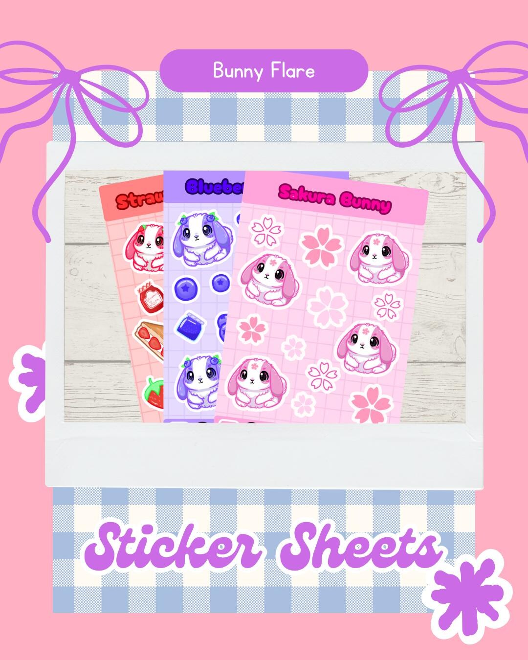 Cute Bunny Sticker Sheets - Etsy