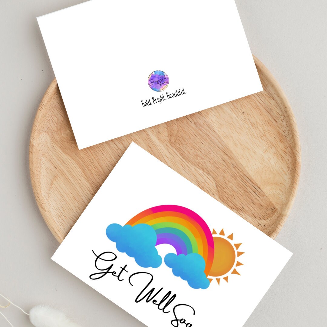 Rainbow Get Well Soon Card - Etsy