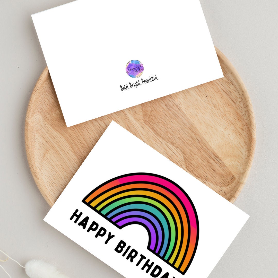 Rainbow Birthday Card - Etsy