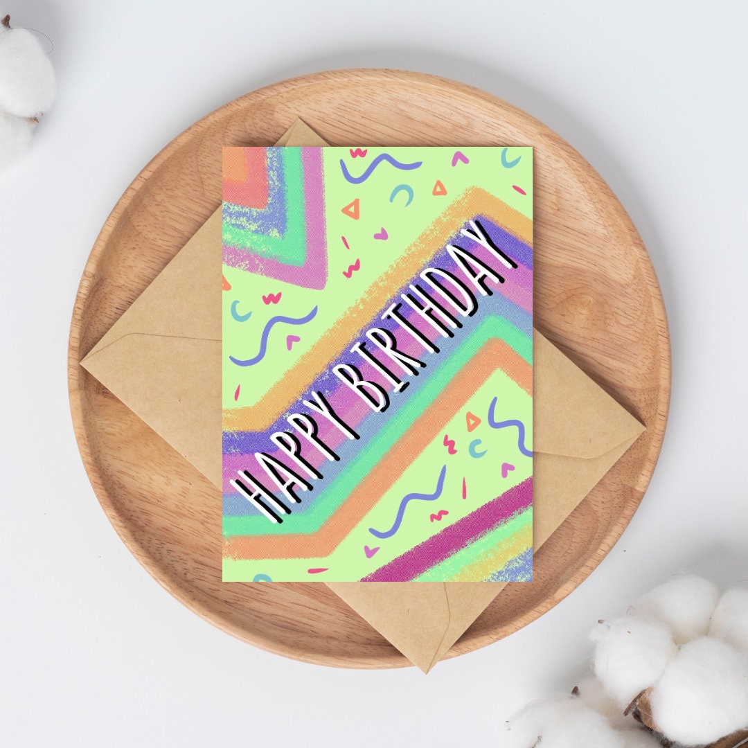 Confetti Happy Birthday Card - Etsy