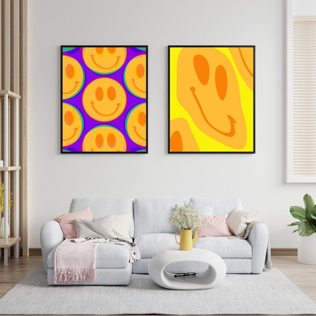 Smiley Wall Art | Set of 5 - Etsy