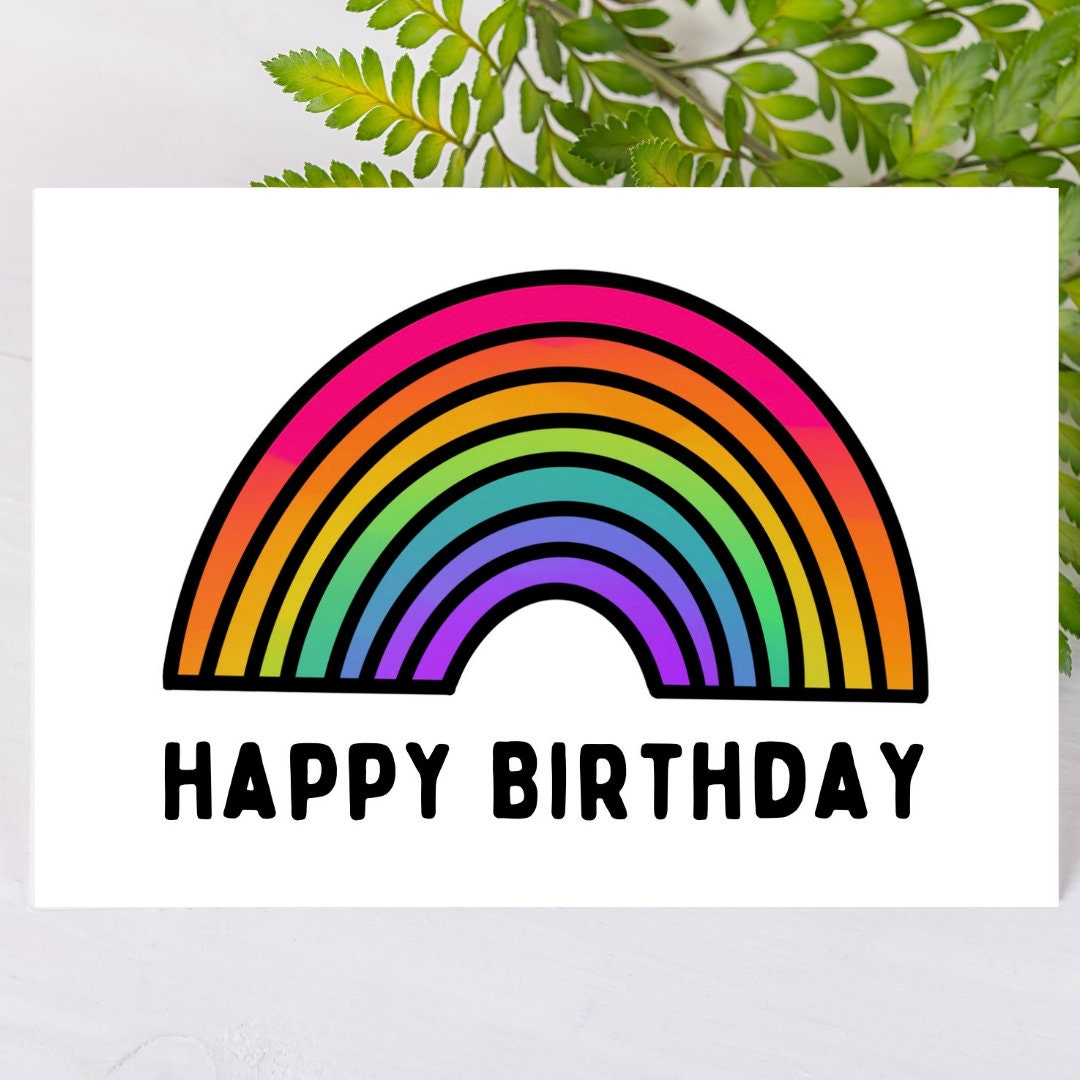 Rainbow Birthday Card - Etsy