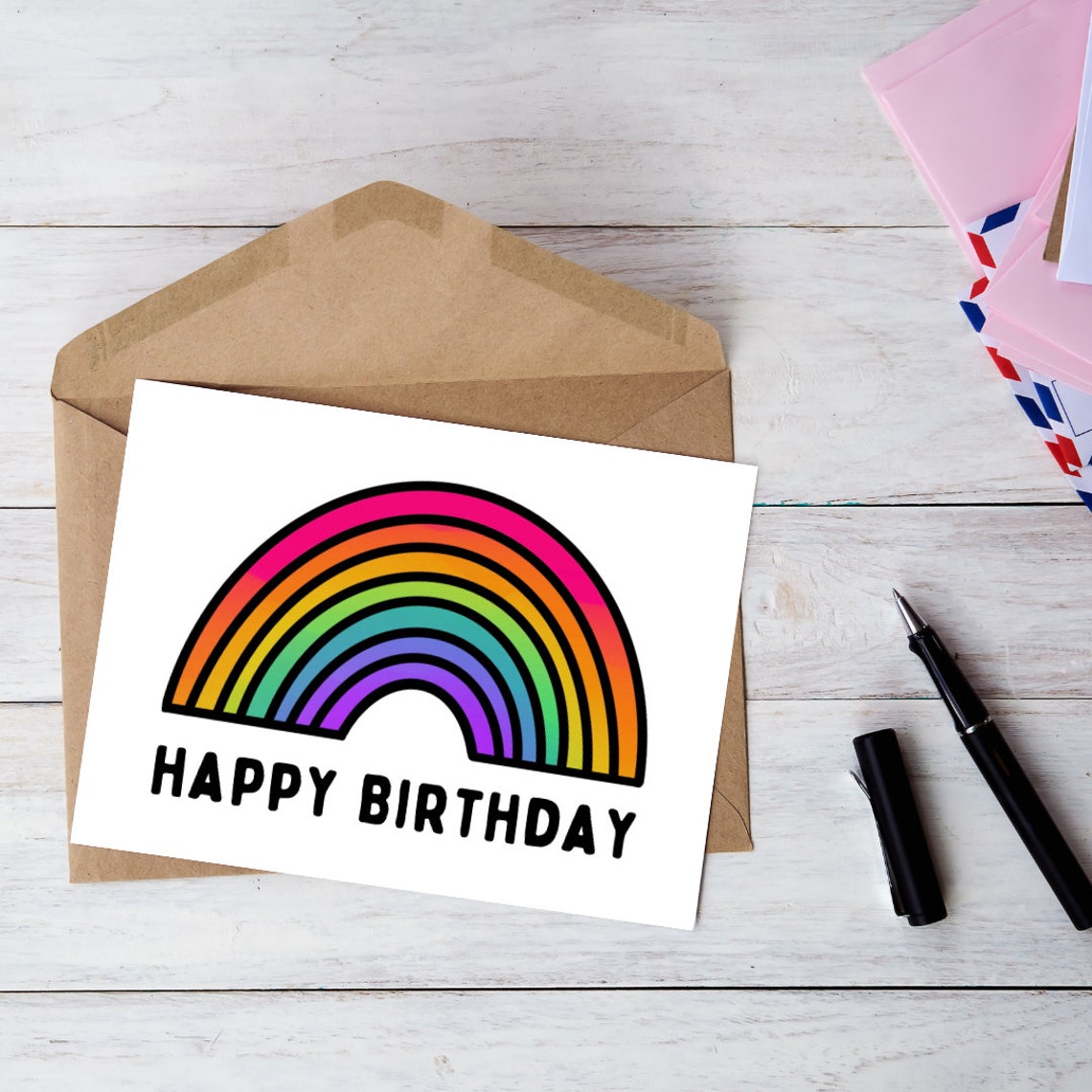 Rainbow Birthday Card - Etsy