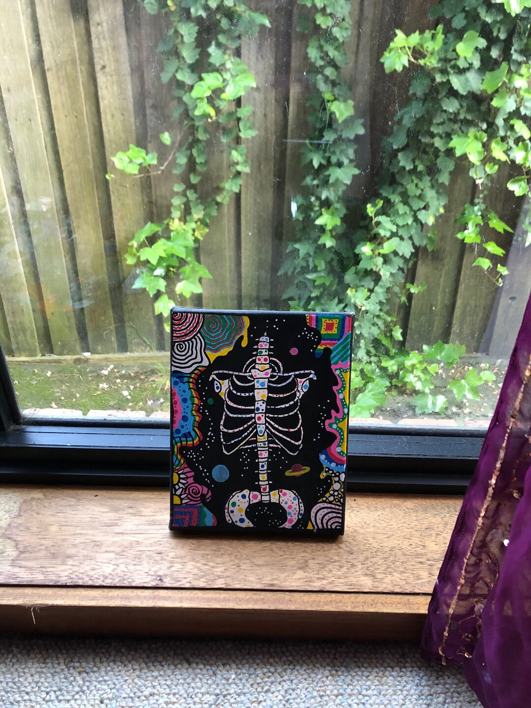 Trippy Skeleton Drawing - Etsy