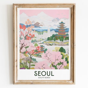 Vintage Seoul Travel Poster, South Korea Wall Art (digital Download) - Etsy