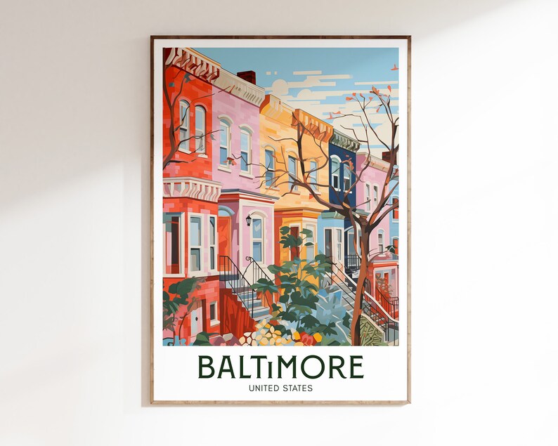 Retro Baltimore Travel Poster, Maryland City Art (digital Download) - Etsy