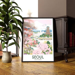 Seoul Travel Poster Korea Wall Art Asia Travel Gifts Printable Art ...