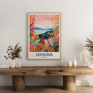 Lahaina Maui Art Print, Retro Hawaiian Travel Poster (digital Download ...