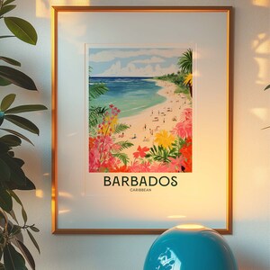 Barbados Travel Poster, Vintage Caribbean Beach Art (digital Download ...