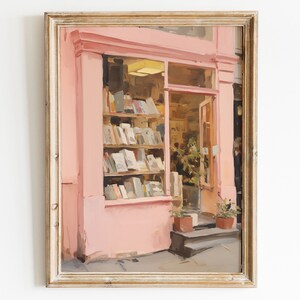 Vintage Library Poster Book Shop Print Book Lovers Gift Painting ...