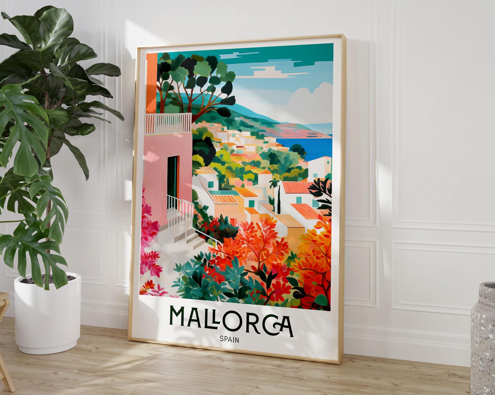 Mallorca Travel Poster Spain Print Maximal Decor Mid Century Modern ...