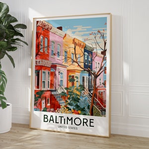 Retro Baltimore Travel Poster, Maryland City Art (digital Download) - Etsy