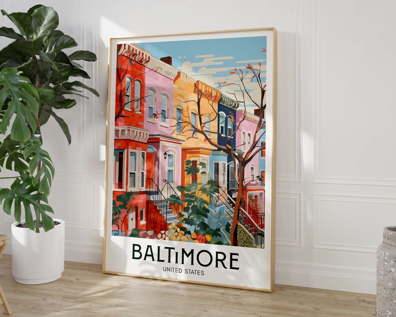 Retro Baltimore Travel Poster, Maryland City Art (digital Download) - Etsy