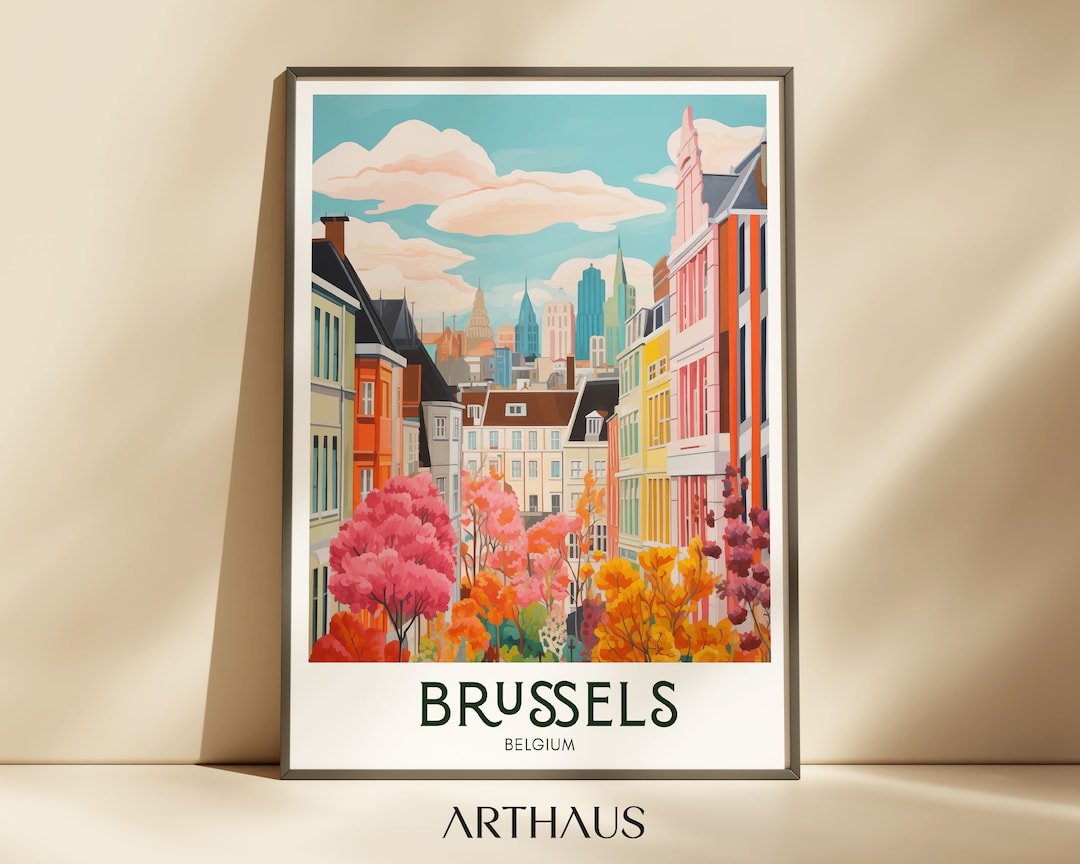 Brussels Travel Poster Belgium Travel Poster Printable Wall Decor ...