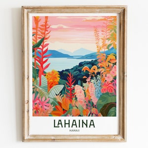Lahaina Maui Art Print, Retro Hawaiian Travel Poster (digital Download ...