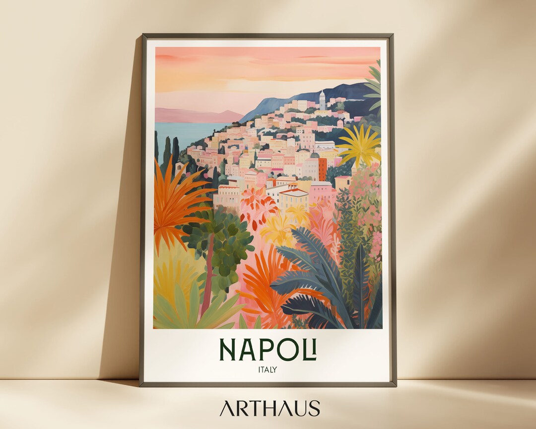 Napoli Travel Poster Naples Italy Poster Maximalist Decor European ...