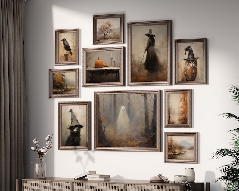 Fall Halloween Gallery Wall Moody Autumn Gallery Wall Art - Etsy