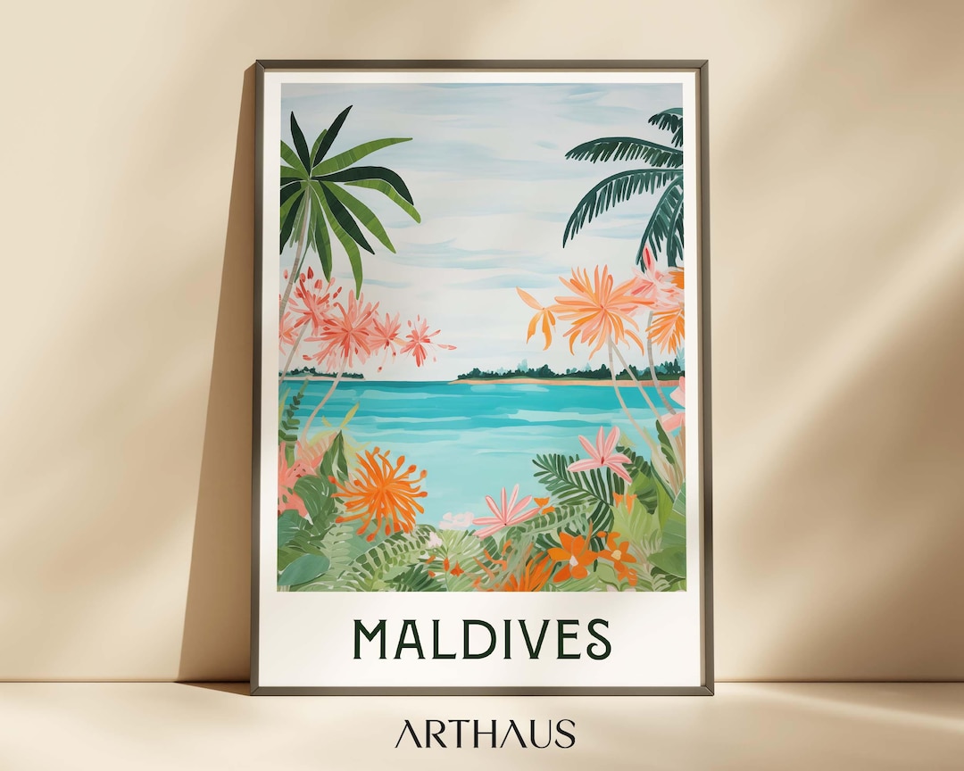 Printable Maldives Poster Maldive Islands Print South Asia Travel Print ...