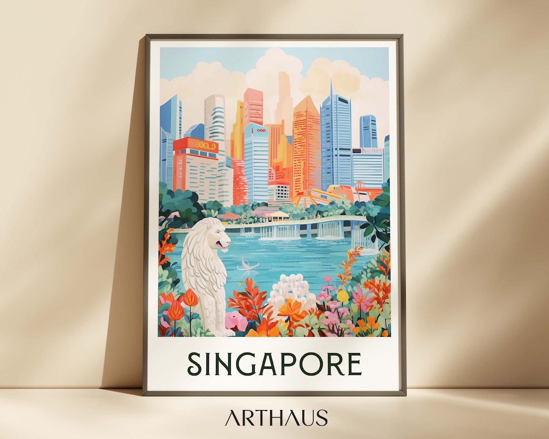 SINGAPORE Printable Poster Southeast Asia Digital Download Travel Art ...