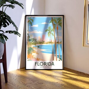 Florida Travel Poster, Retro US City Print (digital Download) - Etsy