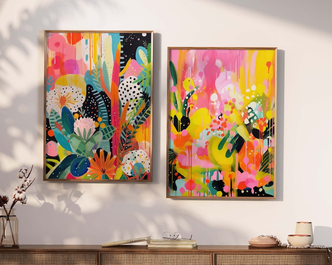 Maximalist Wall Art, Printable Eclectic Wall Art, Abstract Wall Art ...
