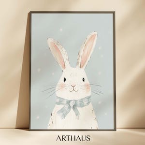 Nursery Animal Wall Art Kids Room Decor Cute Rabbit Printable Boho ...