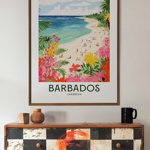 Barbados Travel Poster, Vintage Caribbean Beach Art (digital Download ...