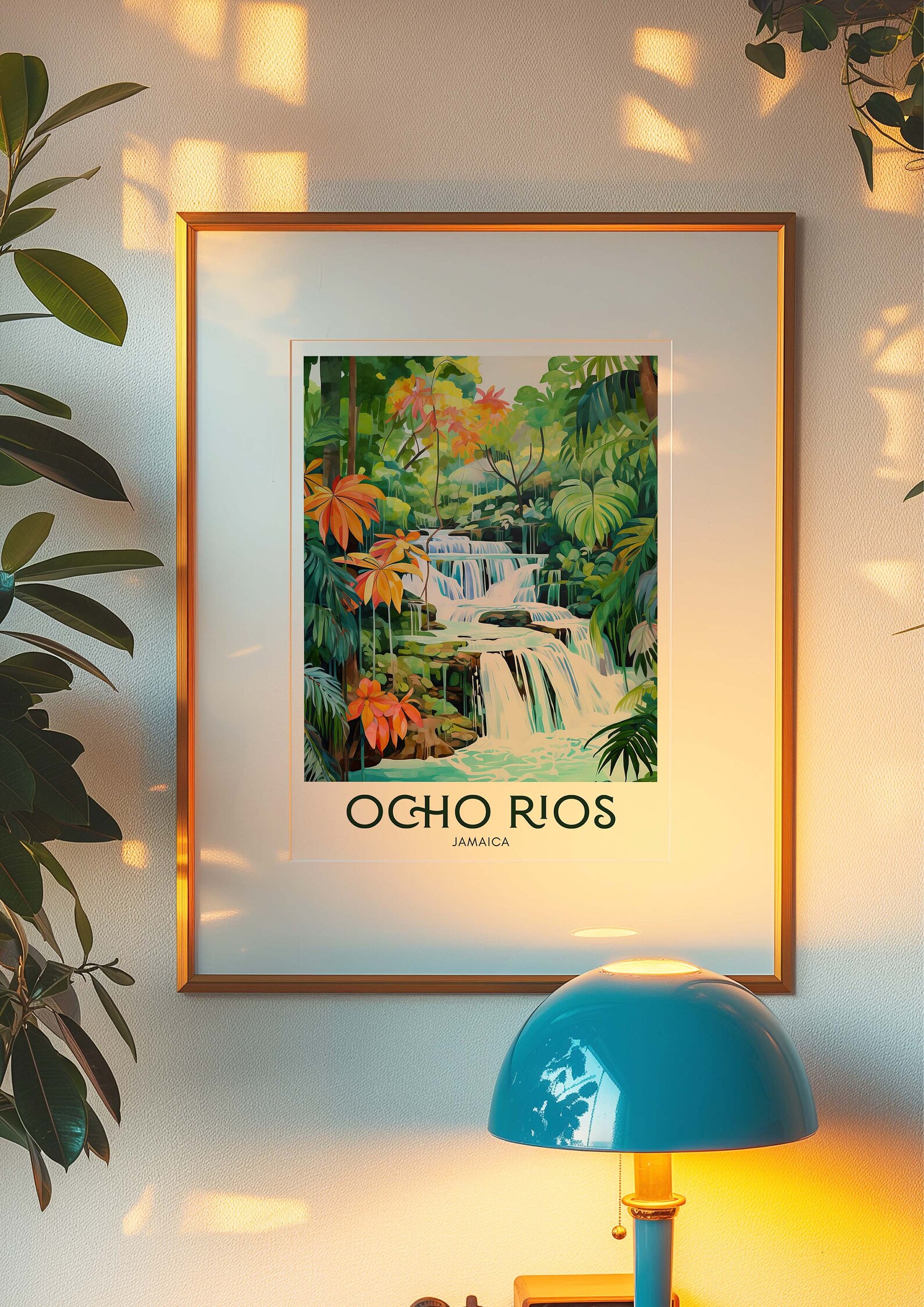 Ocho Rios Jamaica Travel Poster, Vintage Caribbean Wall Art (digital ...