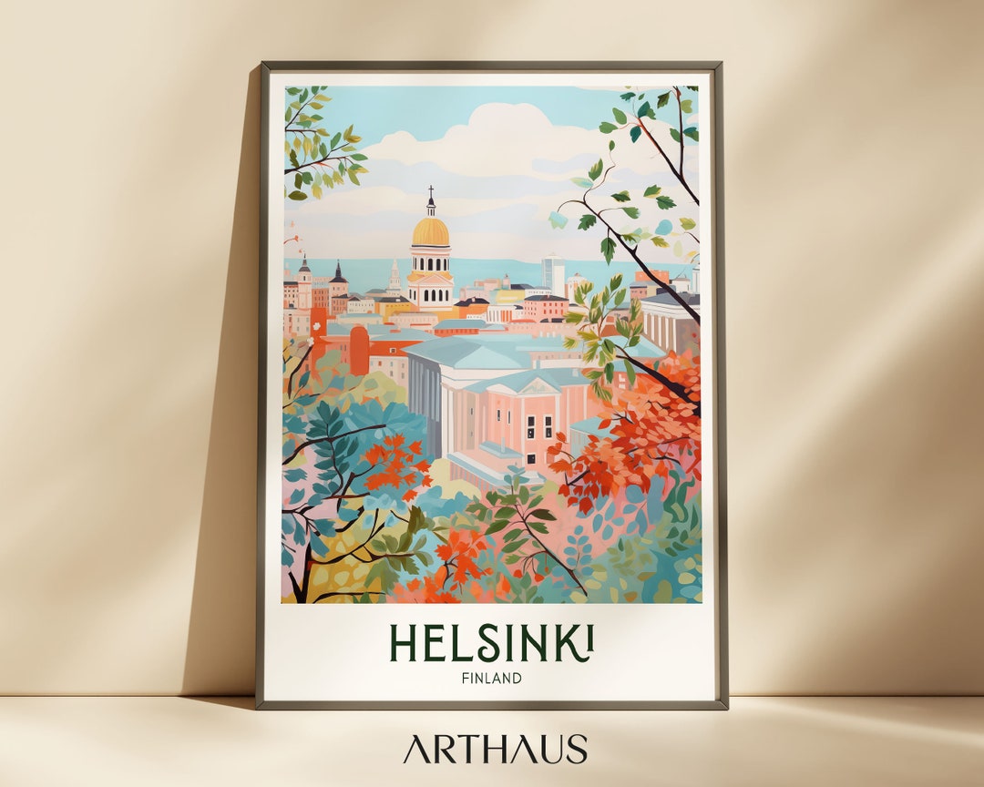 Vintage Helsinki Travel Poster, Finland City Art (digital Download) - Etsy