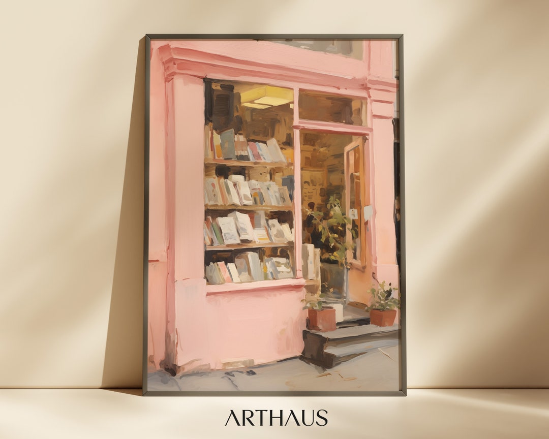 Vintage Library Poster Book Shop Print Book Lovers Gift Painting ...