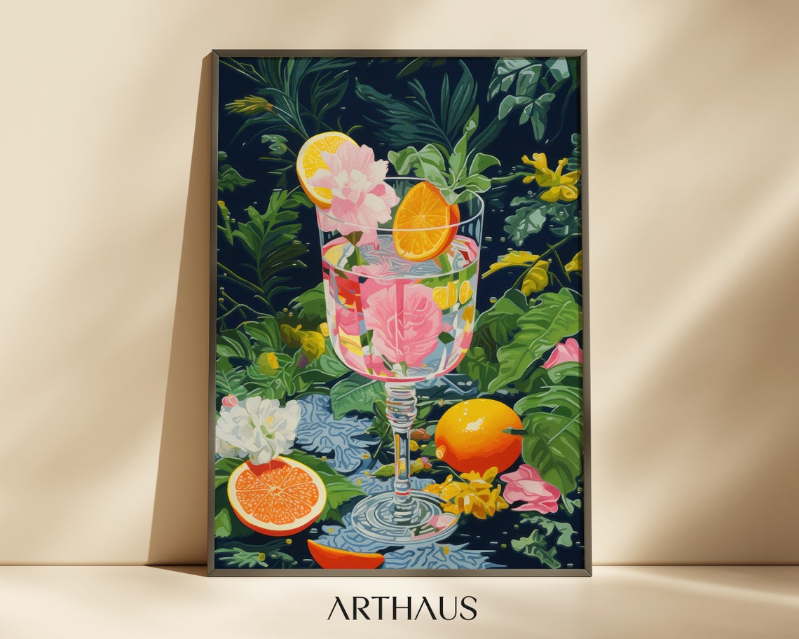 Cocktail Wall Art Bar Cart Decor Kitchen Wall Art Bar Wall Art Alcohol ...