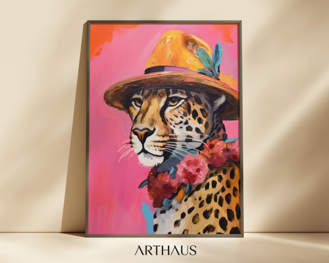 Pink Leopard Art Print | Boho Cheetah Decor (digital Download) - Etsy
