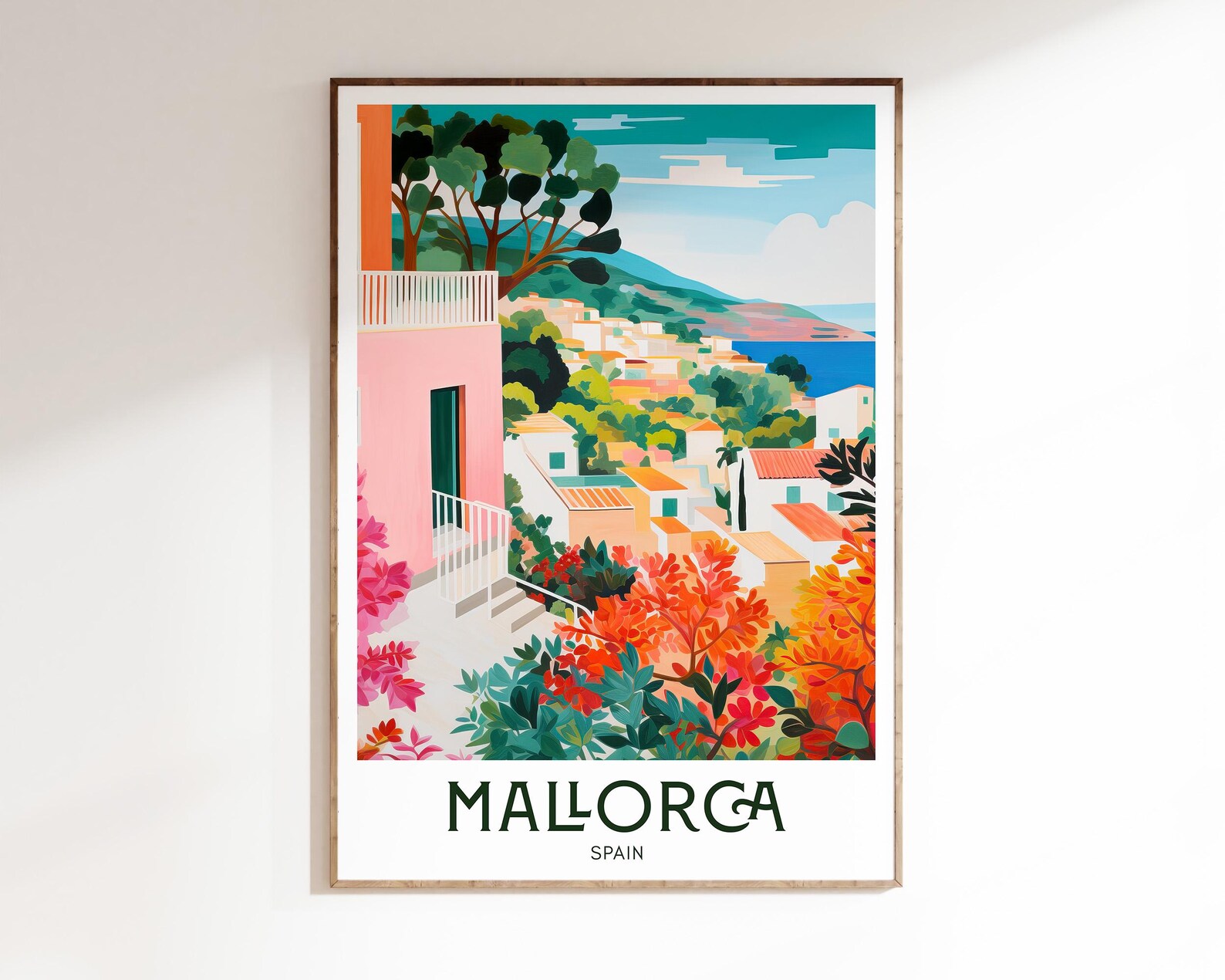 Mallorca Travel Poster Spain Print Maximal Decor Mid Century Modern ...