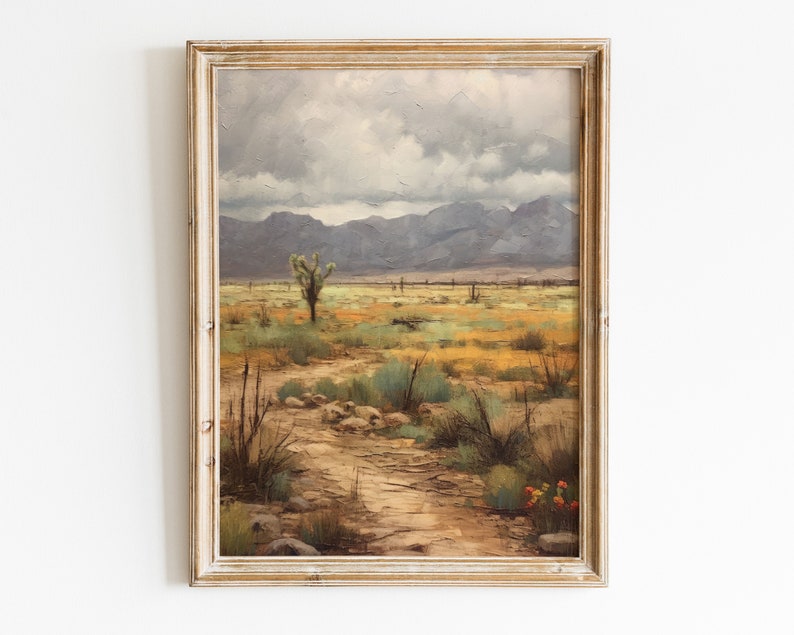 Desert Oil Painting Southwestern Art Print Vintage Wall Art - Etsy